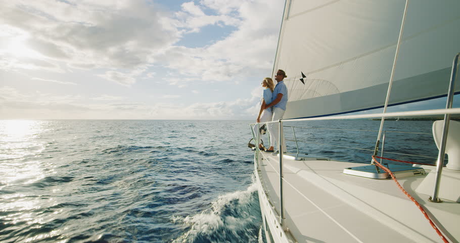 Romantic Couple Sailing Into the Stock Footage Video (100% Royalty-free ...