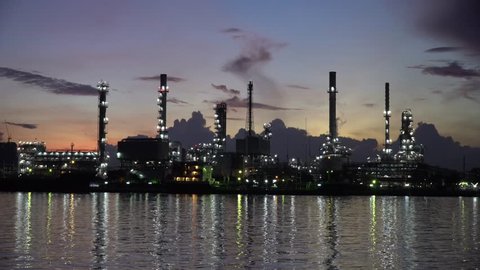Oil Refinery Factory Sunrise 4k Stock Footage Video (100% Royalty-free ...