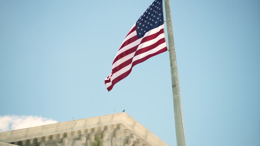 american flag plaza supreme court's west Stock Footage Video (100% ...