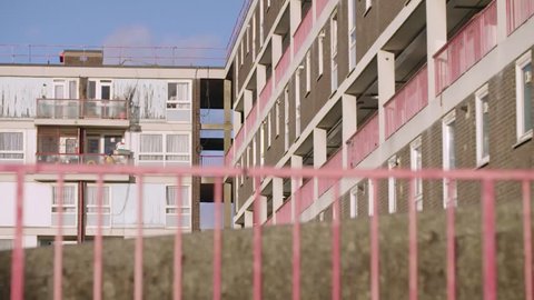 London Gritty Urban Apartment Block Showing Stock Footage Video (100% ...