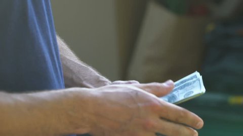 Courier Counting Money Received Parcels Delivery Stock Footage Video ...