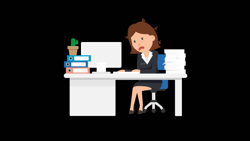 animated white corporate woman brown hair Stock Footage Video (100% ...