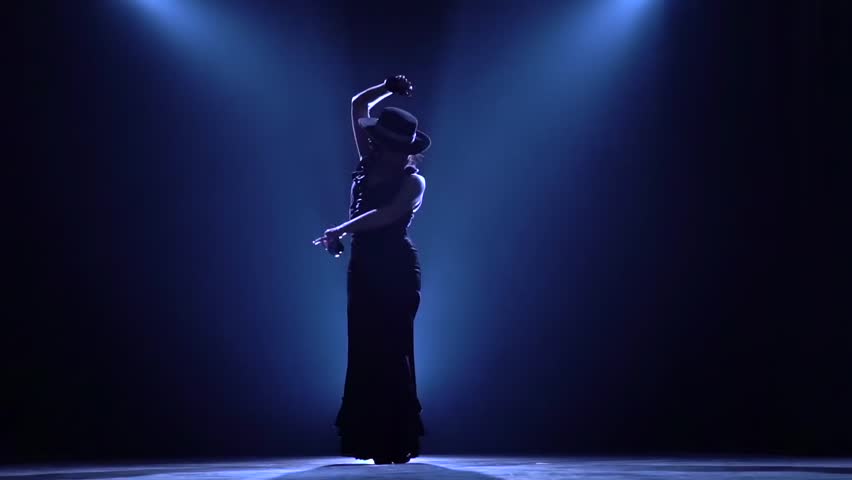 backlit silhouette singer vocalist girl standing Stock Footage Video ...