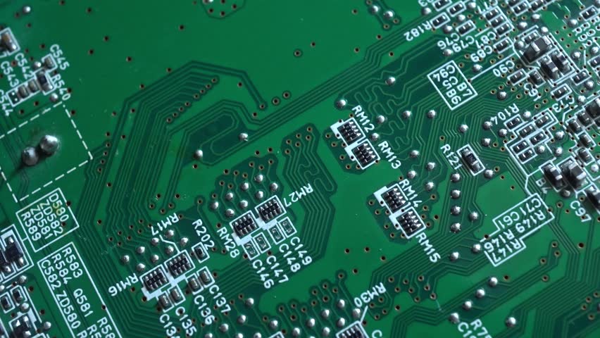 4k Circuit Board with Microchips Stock Footage Video (100% Royalty-free ...