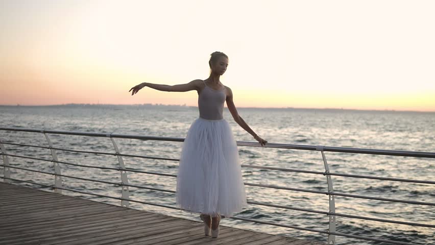 Beautiful Scene Ballet Dancer Near Crossbar Stock Footage Video (100% ...
