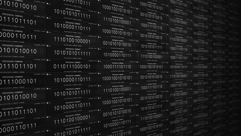 Black White Software Application Binary Code Stock Footage Video (100% ...