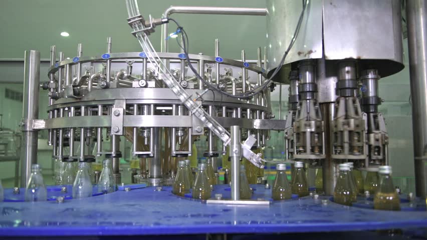 Bottle Filling Machine. High Speed Stock Footage Video (100% Royalty ...