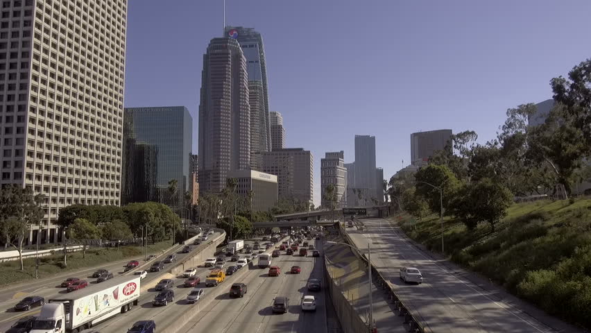 Freeway Rush Hour Traffic Jam Downtown Stock Footage Video (100% ...