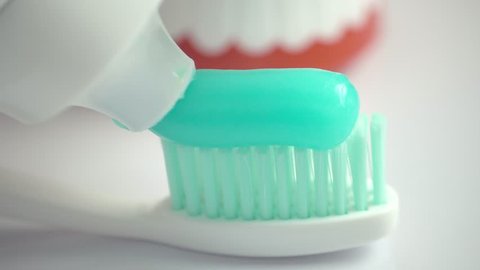 Toothbrush Toothpaste Sliding Camera Move 4k Stock Footage Video (100% ...