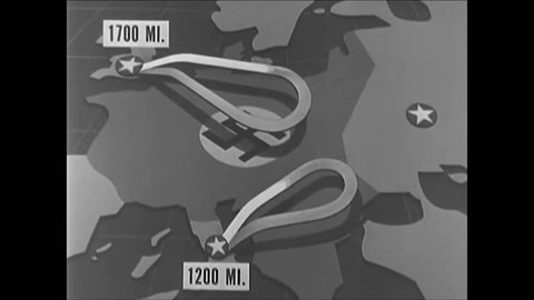 Circa 1944 Animated Map Shows How Stock Footage Video (100% Royalty ...