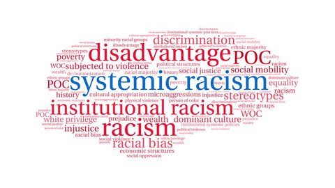 Systemic Racism Word Cloud On White Stock Footage Video (100% Royalty ...