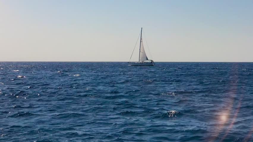sailboat sailing open sea Stock Footage Video (100% Royalty-free ...