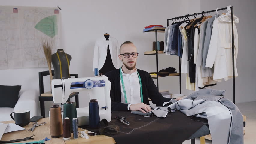 Portrait of Tired Tailor and Stock Footage Video (100% Royalty-free ...