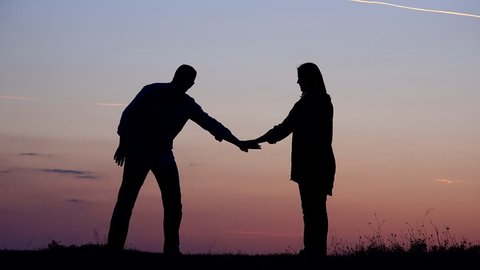 lovely couple holding hands turn around Stock Footage Video (100% ...