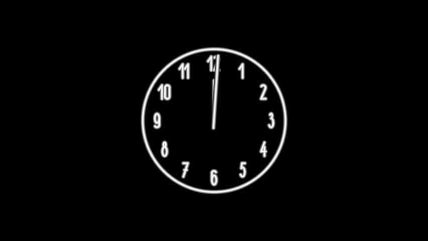 Clock Animation 12 Hour Loop On Stock Footage Video (100% Royalty-free ...