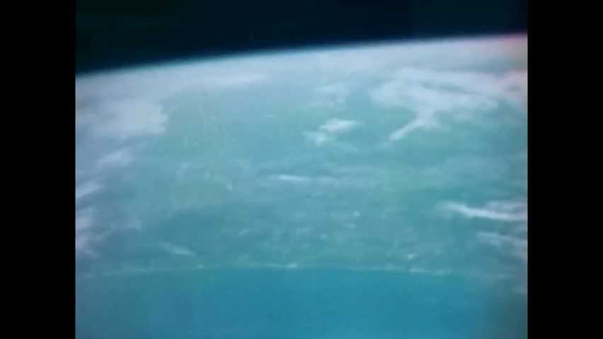 1960s gemini command module floats earth's Stock Footage Video (100% ...