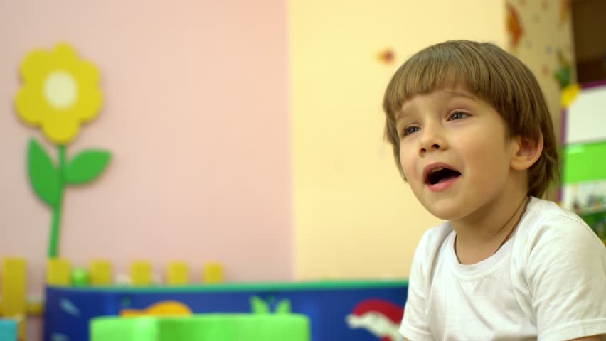 Cute Preschool Toddler Singing a Stock Footage Video (100% Royalty-free ...