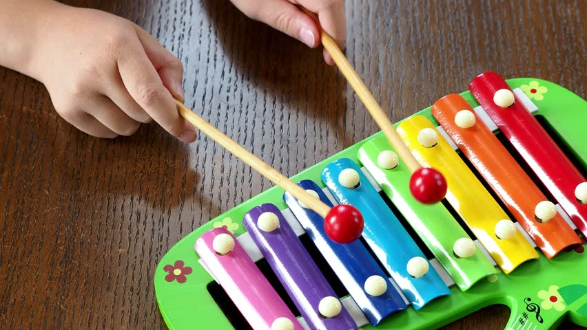 musical instrument xylophone child playing on Stock Footage Video (100% ...