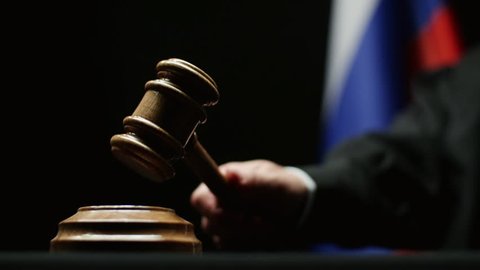 Judge Gavel His Hand Hammering Against Stock Footage Video (100% ...