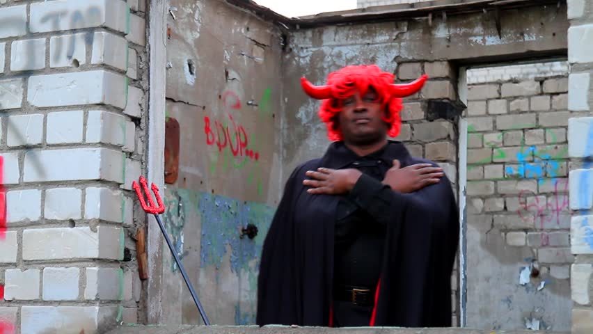 Devil Rapper.halloween Costume, Red Wig Stock Footage Video (100% ...