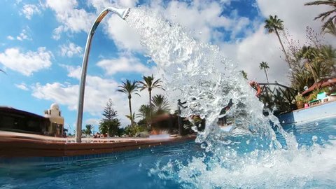 Professional Video Flowing Water Swimming Pool Stock Footage Video (100 ...