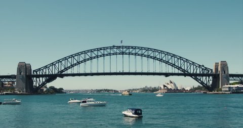 Side Profile Sydney Harbour Bridge Featuring Stock Footage Video (100% ...