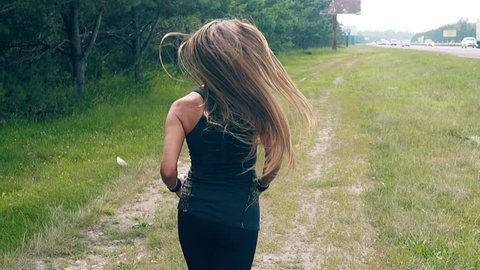 Cu Slow Motion Back Shot Young Stock Footage Video (100% Royalty-free ...