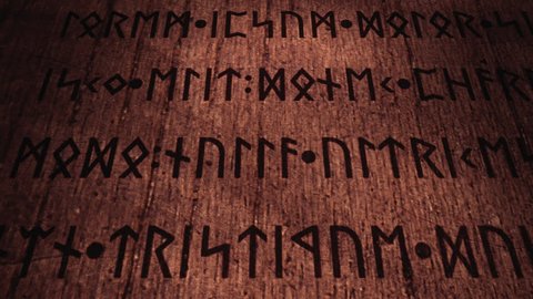 Ancient Wooden Tablet Filled Carved Runic Stock Footage Video (100% ...