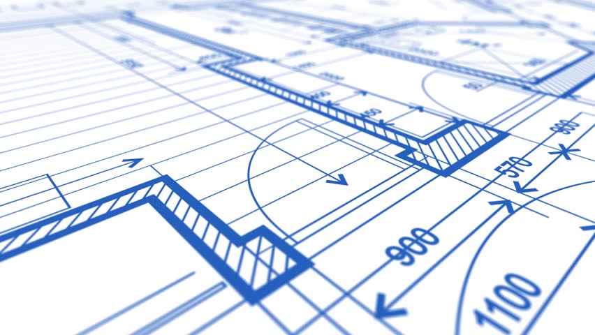 Architecture Design: Blueprint Plan - Stock Footage Video (100% Royalty ...