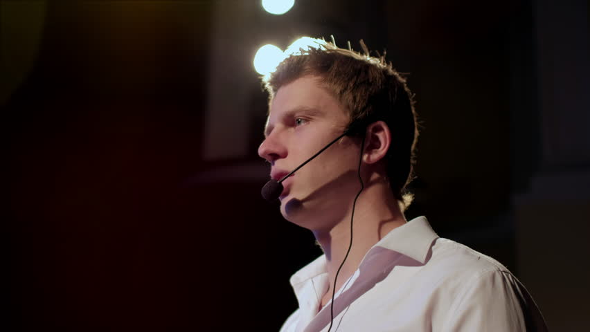 Portrait of Men Speaking Through Stock Footage Video (100% Royalty-free ...