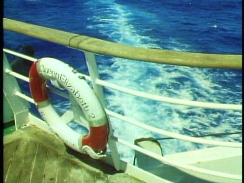 Queen Elizabeth 2 1985 Qe2 Stern Stock Footage Video (100% Royalty-free ...
