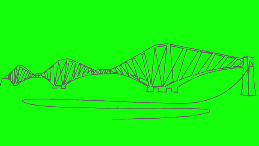 line drawing rail bridge isolated on Stock Footage Video (100% Royalty ...
