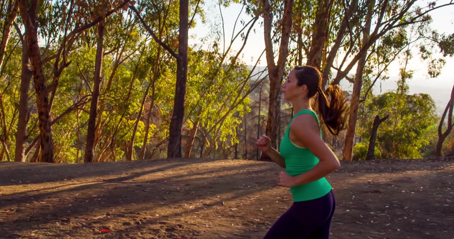 athletic woman working out running along Stock Footage Video (100% ...