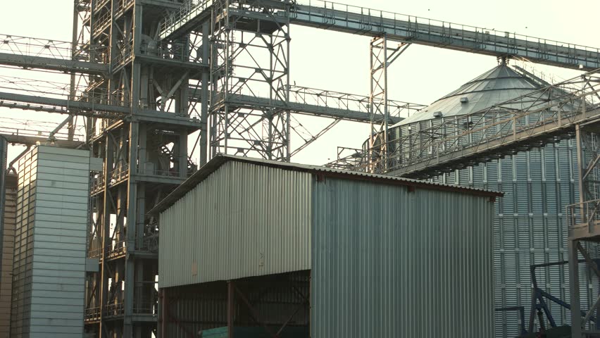 grain storage silo concept towers drying Stock Footage Video (100% ...