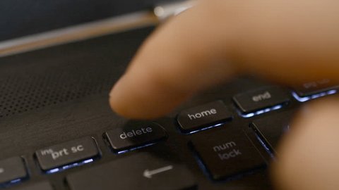 Pressing Delete Key On On Laptop Stock Footage Video (100% Royalty-free ...
