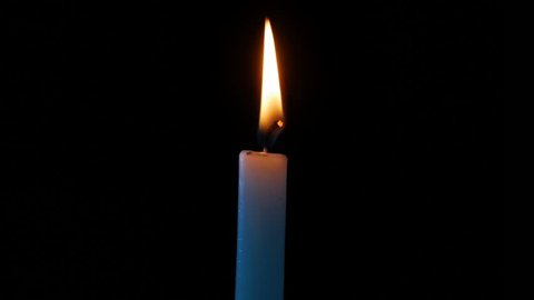 Showcases Colorful Single Candlelight On Black Stock Footage Video (100 ...