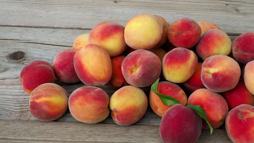 Pile of Peaches. Ripe Peaches Stock Footage Video (100% Royalty-free ...