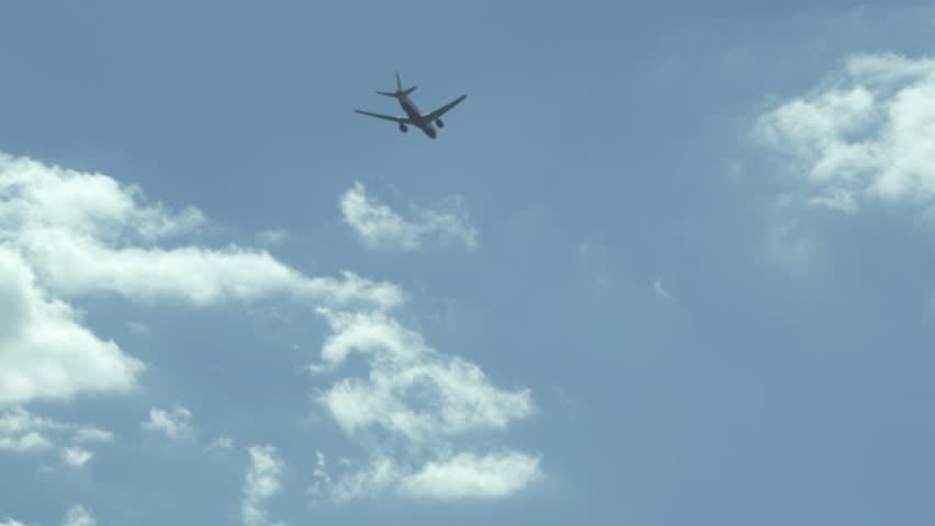 plane flies far away sky Stock Footage Video (100% Royalty-free ...
