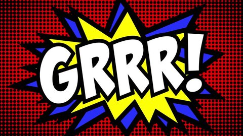 Comic Strip Cartoon Animation Word Grrr Stock Footage Video (100% ...