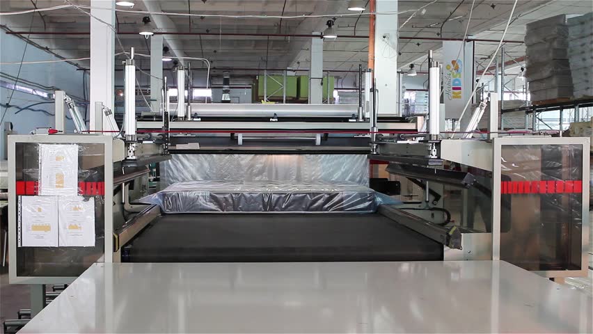 Machine Vacuum Packing Orthopedic Mattresses Vacuum Stock Footage Video ...