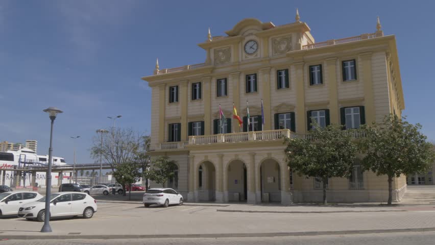 3 Malaga port authority building Stock Video Footage - 4K and HD Video ...