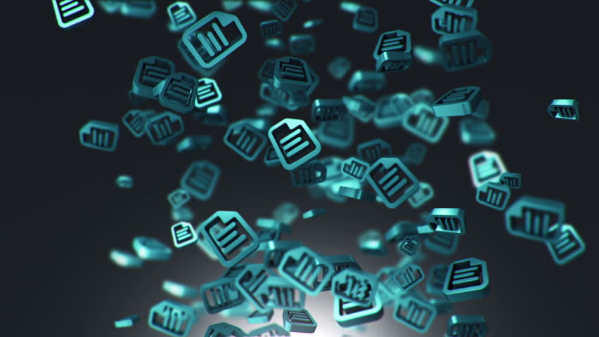 abstract background animation flying documents symbols Stock Footage ...