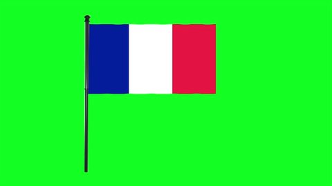 4k France Flag Waving Green Screen Stock Footage Video (100% Royalty ...