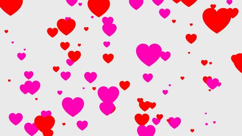 Flying Hearts Animation On White Background Stock Footage Video (100% ...