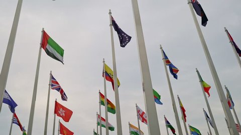National Flags World Wafting Stock Footage Video (100% Royalty-free ...