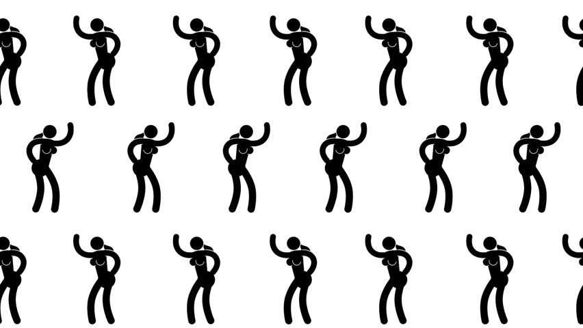 pictogram woman dancing seamless video pattern Stock Footage Video (100 ...