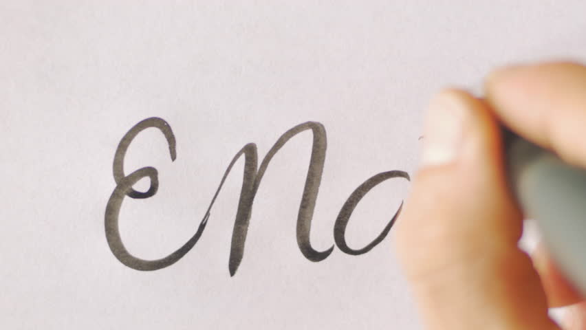 Hand Writing Words End Cursive On Stock Footage Video (100% Royalty ...