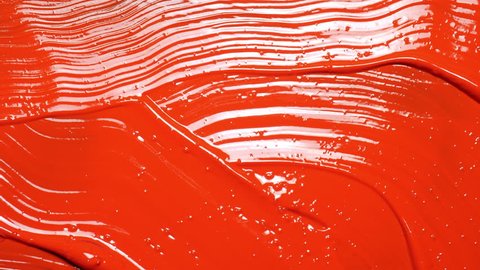 Brush Mix Red Color Acrylic Painting Stock Footage Video (100% Royalty ...