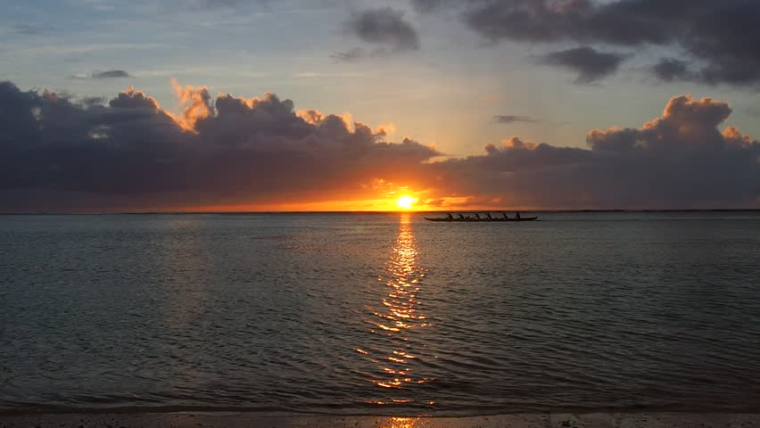 tropical island guam sunset reflecting on Stock Footage Video (100% ...