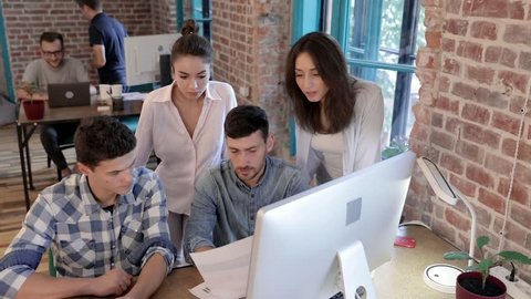 Start Modern Office Full Office Workers Stock Footage Video (100% ...